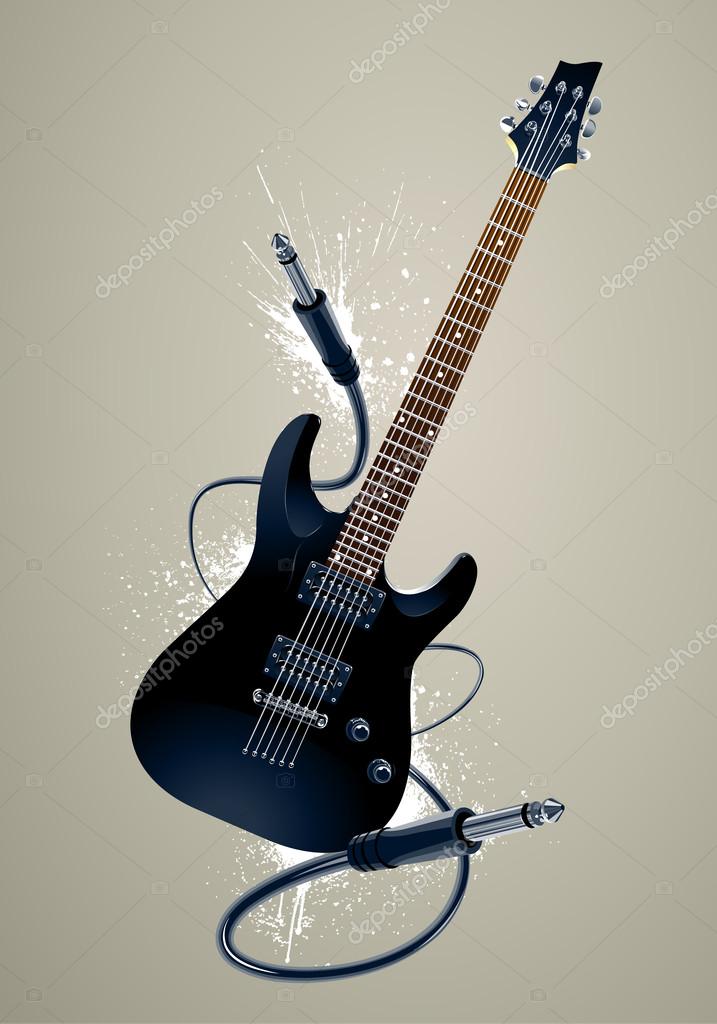 Beautiful realistic guitars on a grey background Stock Vector Image by ...