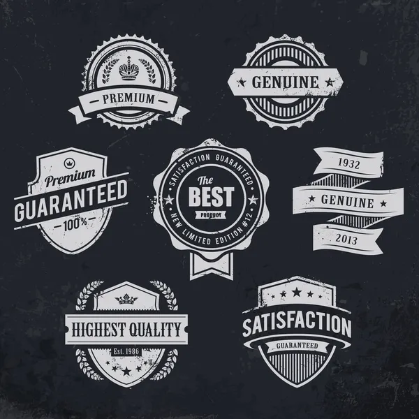 Vector set of retro labels, buttons and icons Stock Vector Image by ...