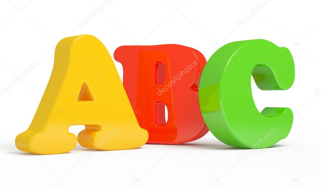 Letras de abc color sobre fondo blanco — Fotos de Stock © blotty #13423473