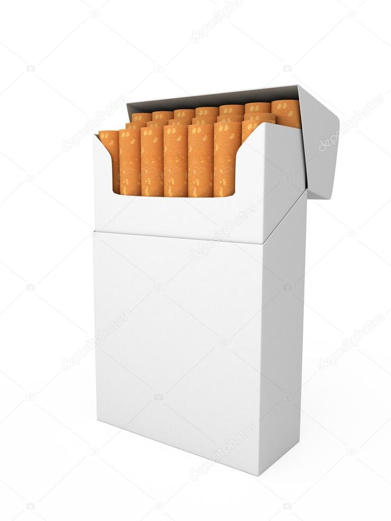 Open full pack of cigarettes isolated Stock Photo by ©blotty 25929343