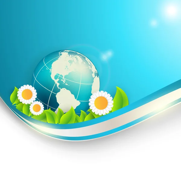 Green environmental background with globe Stock Vector Image by ...