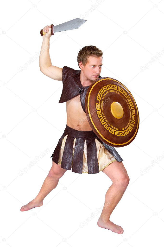 Young male warrior with a shield Stock Photo by ©Artex67 34587233