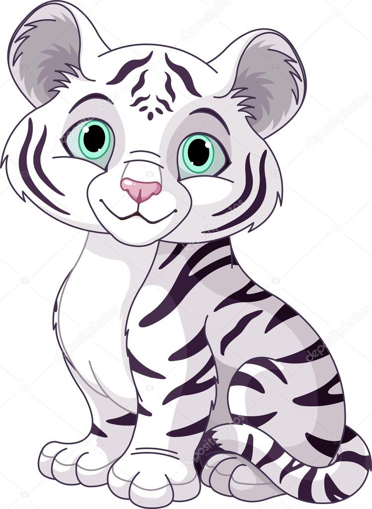 White tiger cub — Stock Vector © Dazdraperma #12652243 White tiger cub — Stock Vector © Dazdraperma #12652243