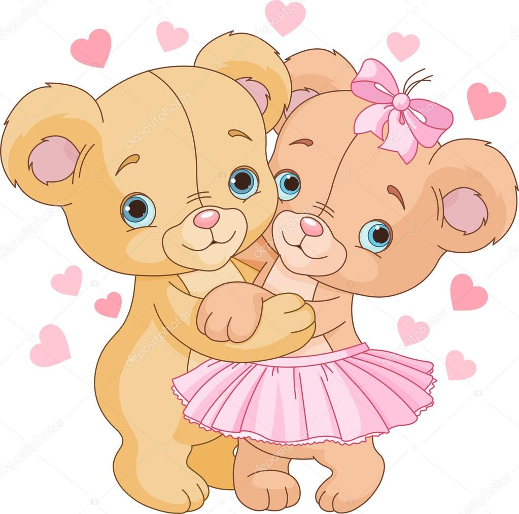 Osos de peluche enamorados — Vector de stock © Dazdraperma #18759231