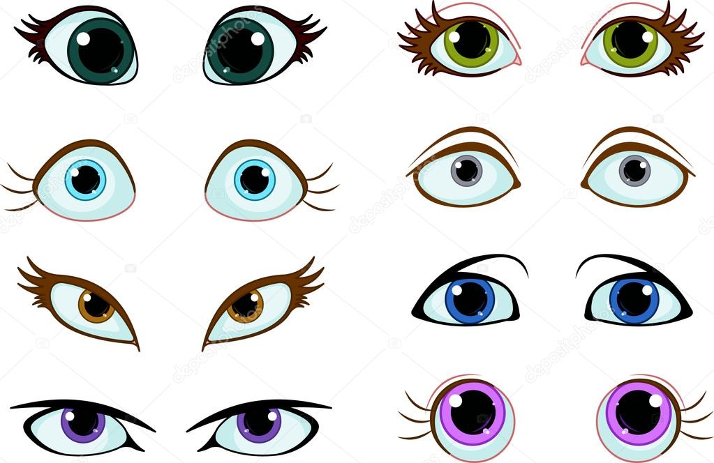 Juego de ojos de dibujos animados — Vector de stock © Dazdraperma #33937305