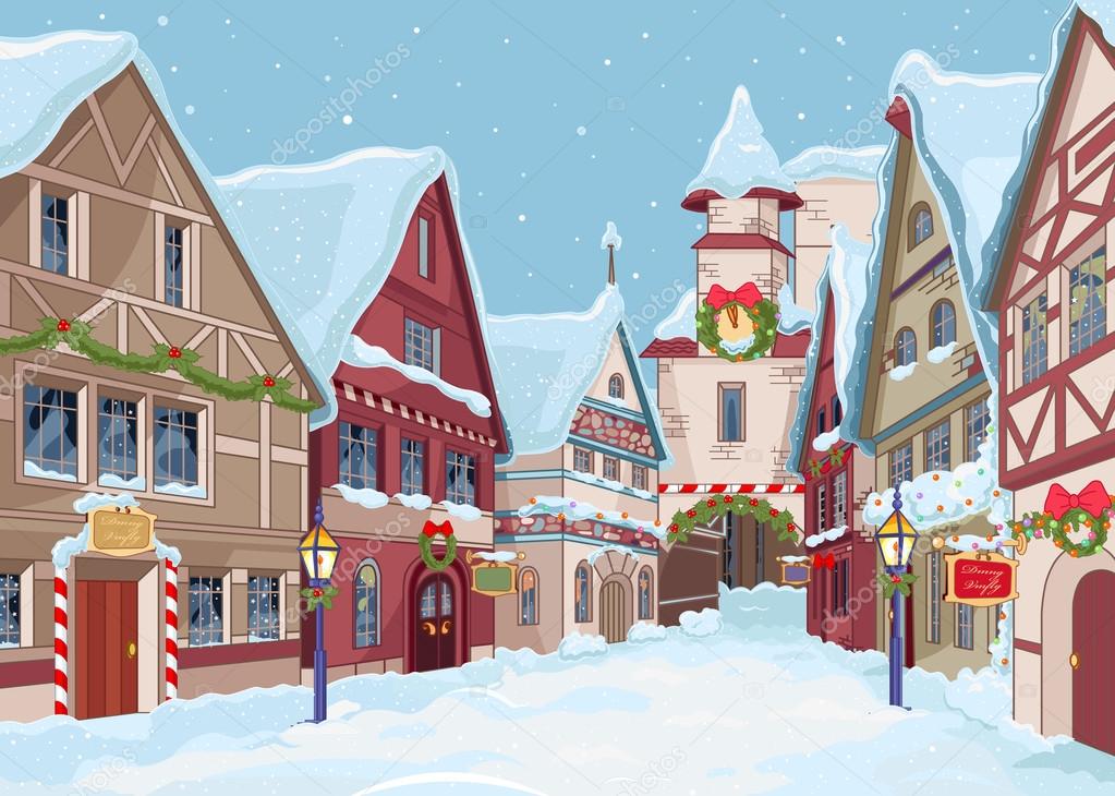 Christmas town Stock Vector by ©Dazdraperma 35885687