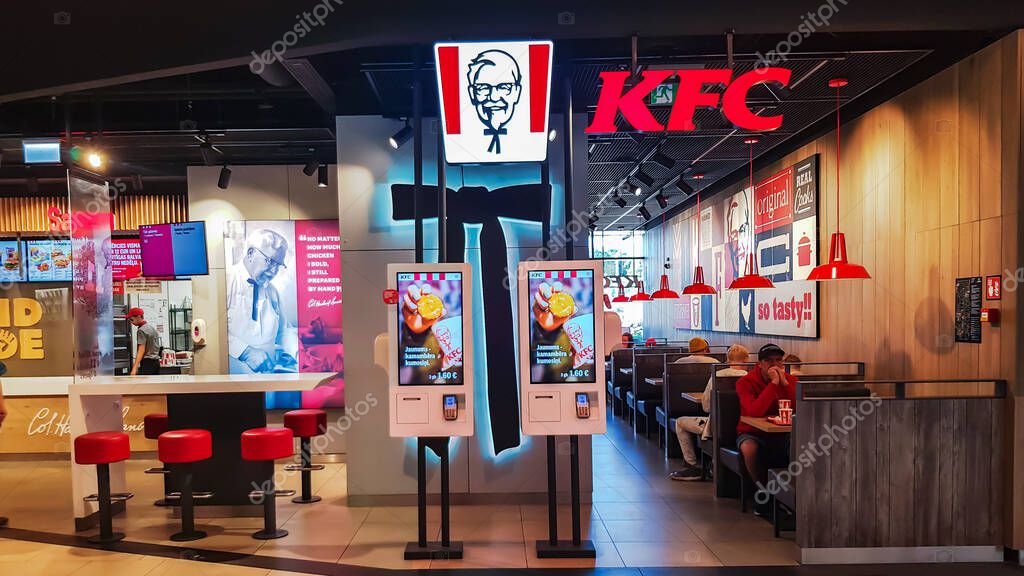 LATVIA, RIGA, JULY, 2022 - KFC or Kentucky Fried Chicken bistro ...