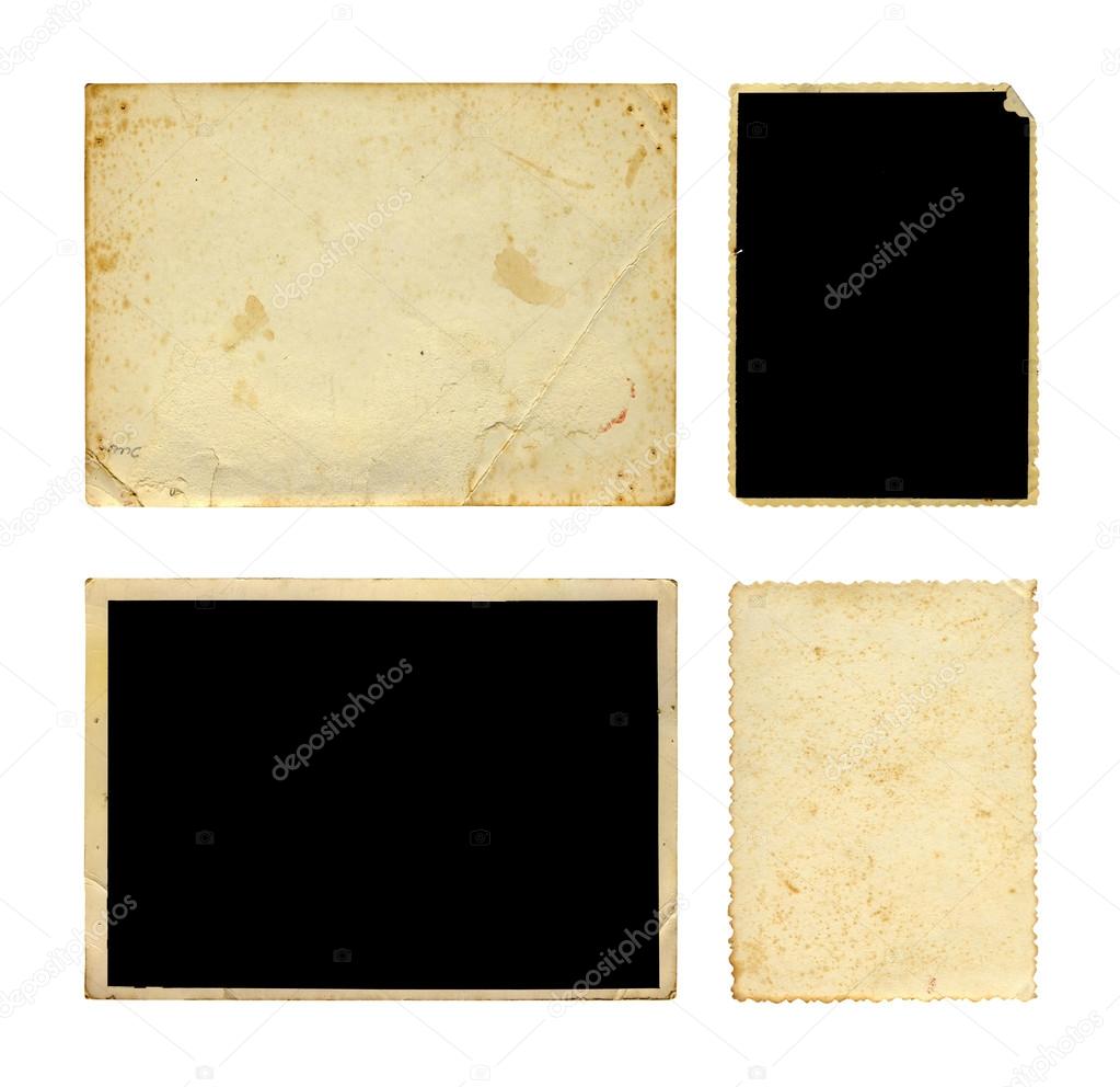 Set of old photo paper texture isolated on white background Stock Photo ...