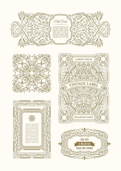 Vector set of design elements labels, icon, logo, frame, luxury ...