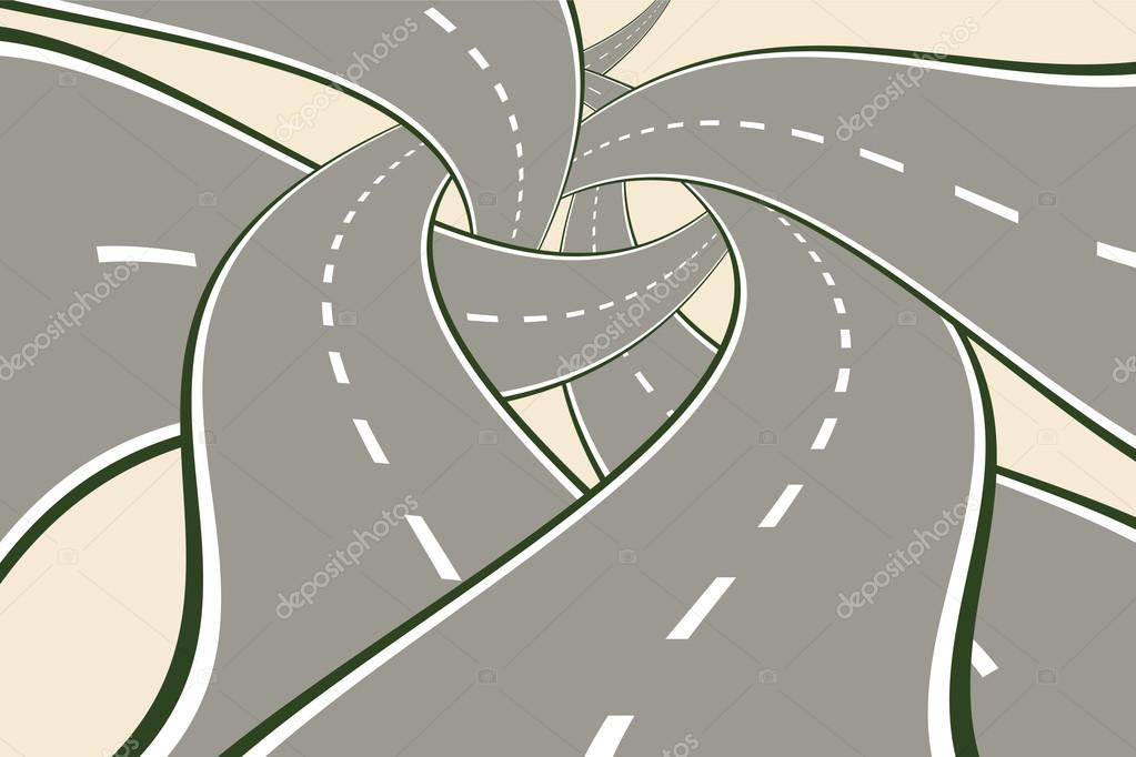 Crossing Tangled Roads ⬇ Vector Image by © antkevyv | Vector Stock 15705709