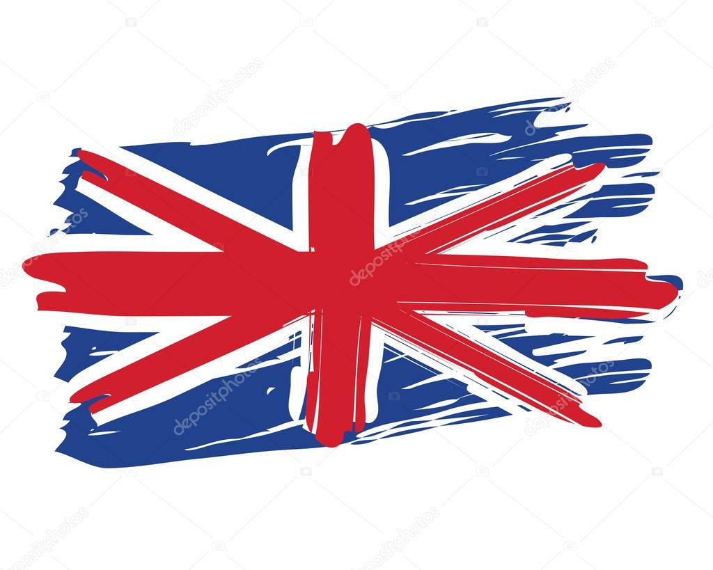 Pintada la bandera británica — Vector de stock © antkevyv #32151073