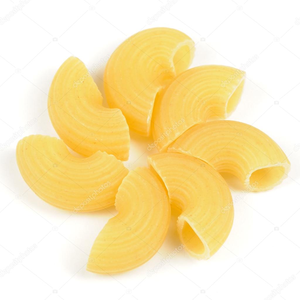 Elbow Macaroni (Gomiti Pasta) Isolated on White Background Stock Photo ...
