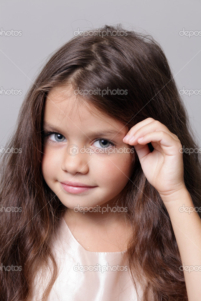 Closeup portrait of pretty little girl — Stock Photo © arkusha #13344459 Closeup portrait of pretty little girl — Stock Photo © arkusha #13344459