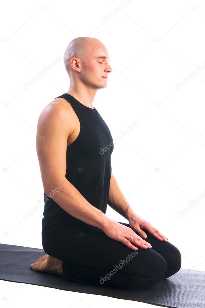 Hombre guapo en Vajrasana Pose: fotografía de stock © nanka-photo ...