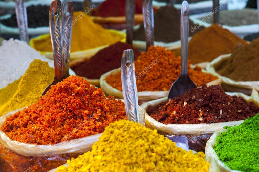 Indian colored powder spices — Free Stock Photo © nanka-photo #36518559