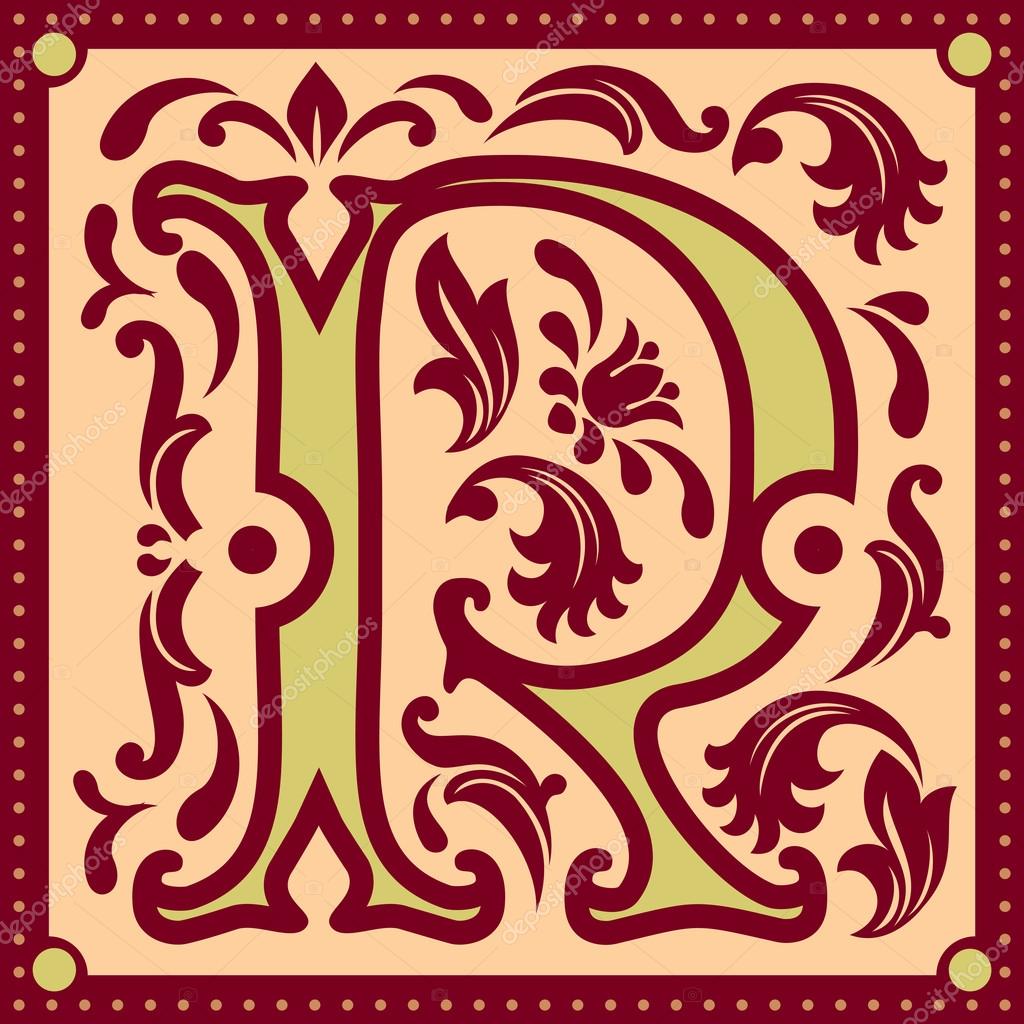 Vintage letter R Stock Vector Image by ©print2d #47928903