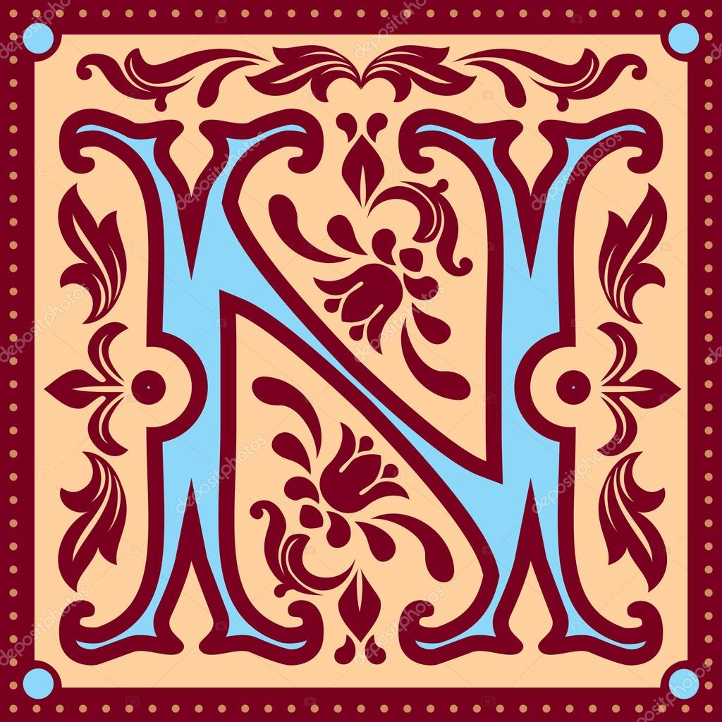 Vintage letter N Stock Vector Image by ©print2d #49973971