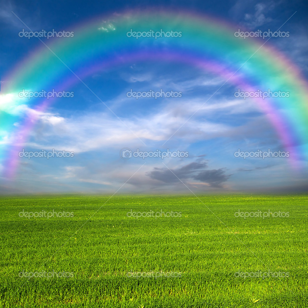 Rainbow over field Stock Photo by ©fotoall 50375407