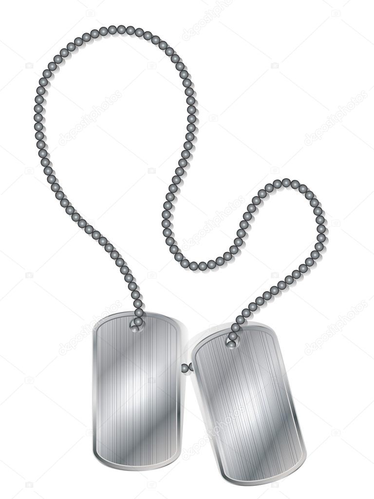 Blank army metal ID tags isolated on white background vector ill Stock ...