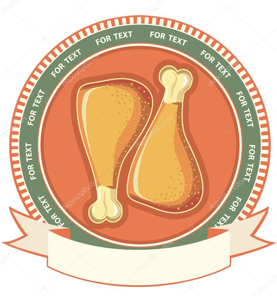 Chicken drumstick.Vector meat label background Stock Vector Image by ...