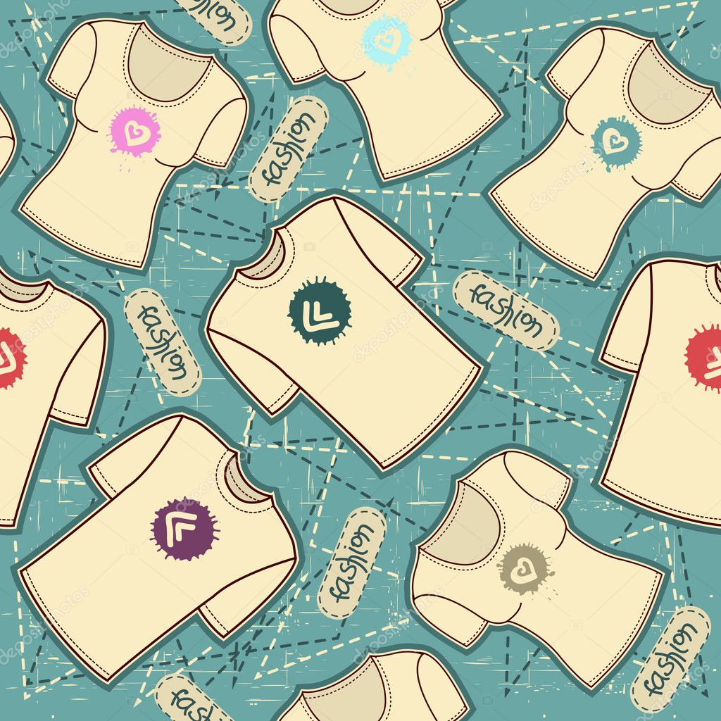 T shirts fashion.Vector seamless pattern background for texture — Stock ...