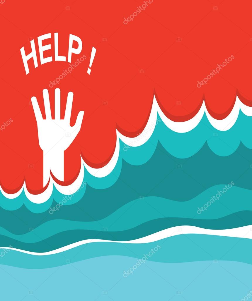 Hand of drowning poster. Stock Vector Image by ©GeraKTV #43407385