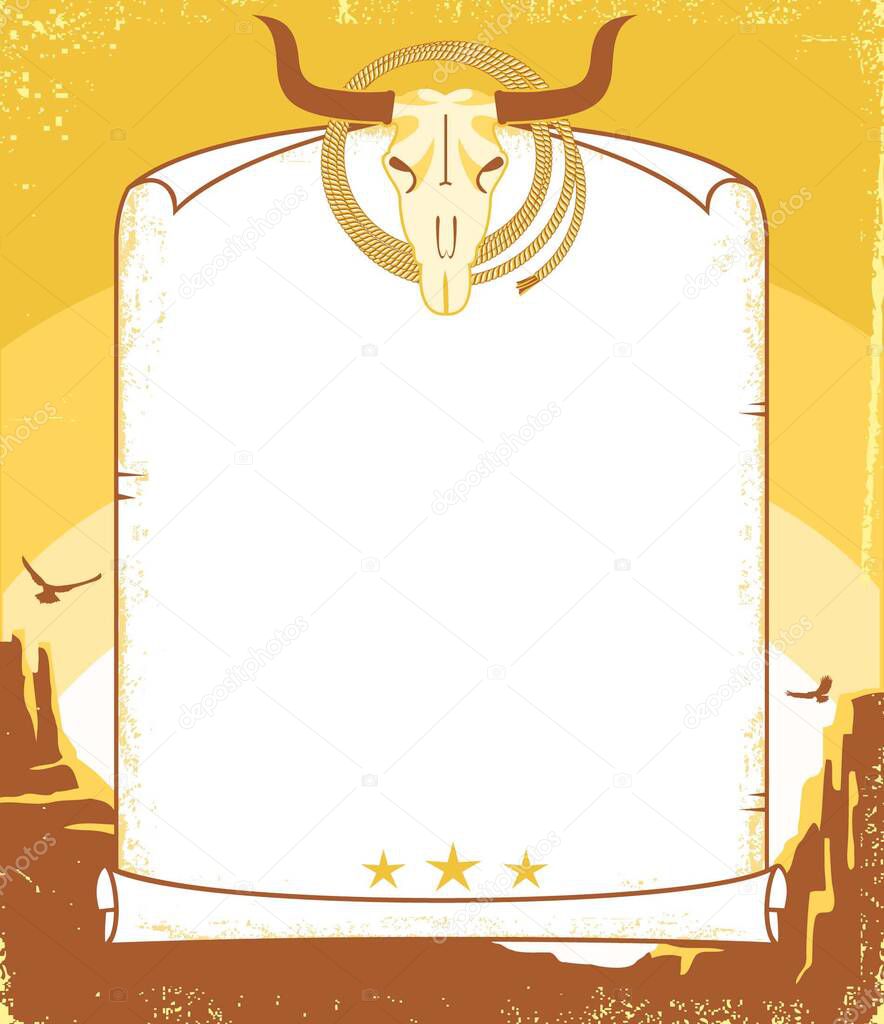 Western Cowboy Paper Background Text Vector Vintage Wild West ...
