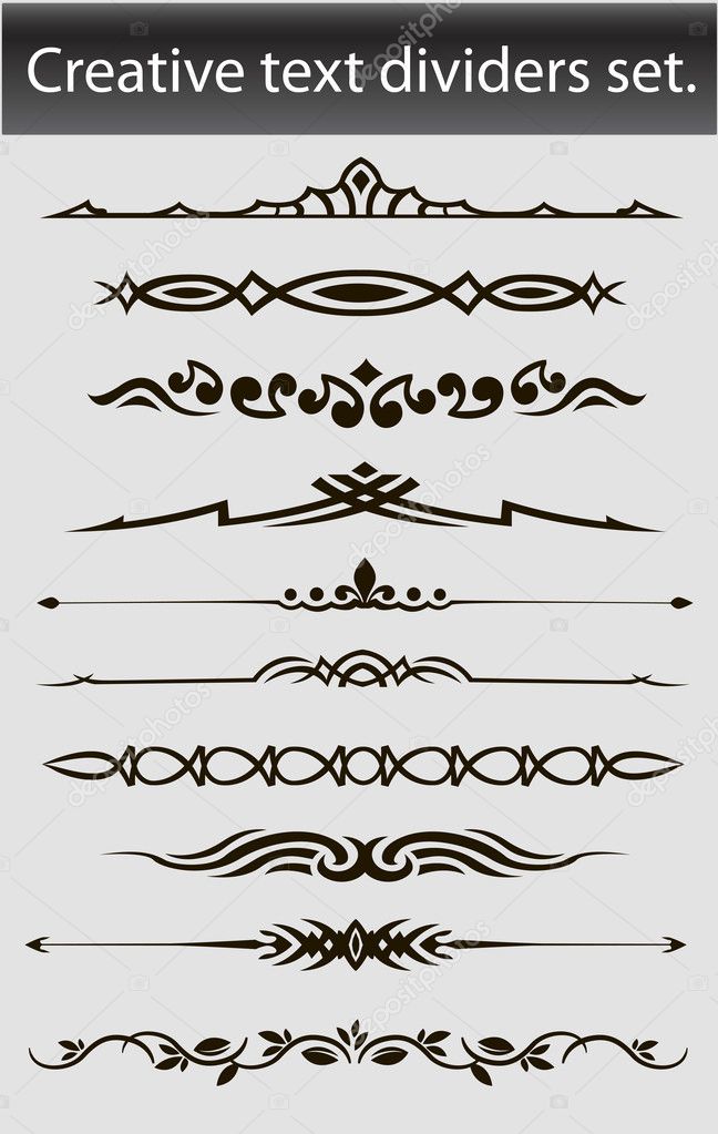 Creative text dividers set Stock Vector by ©saranai 25181991 Creative text dividers set Stock Vector by ©saranai 25181991