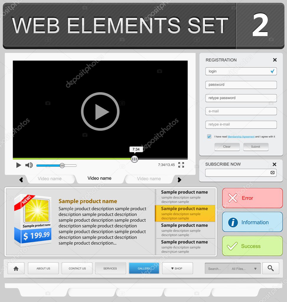 Web design elements set Stock Vector Image by ©saranai #35834995 Web design elements set Stock Vector Image by ©saranai #35834995