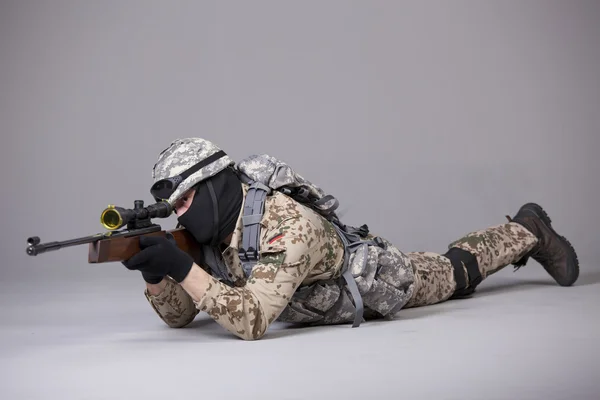 Military man with sniper rifle - Stock Image - Everypixel
