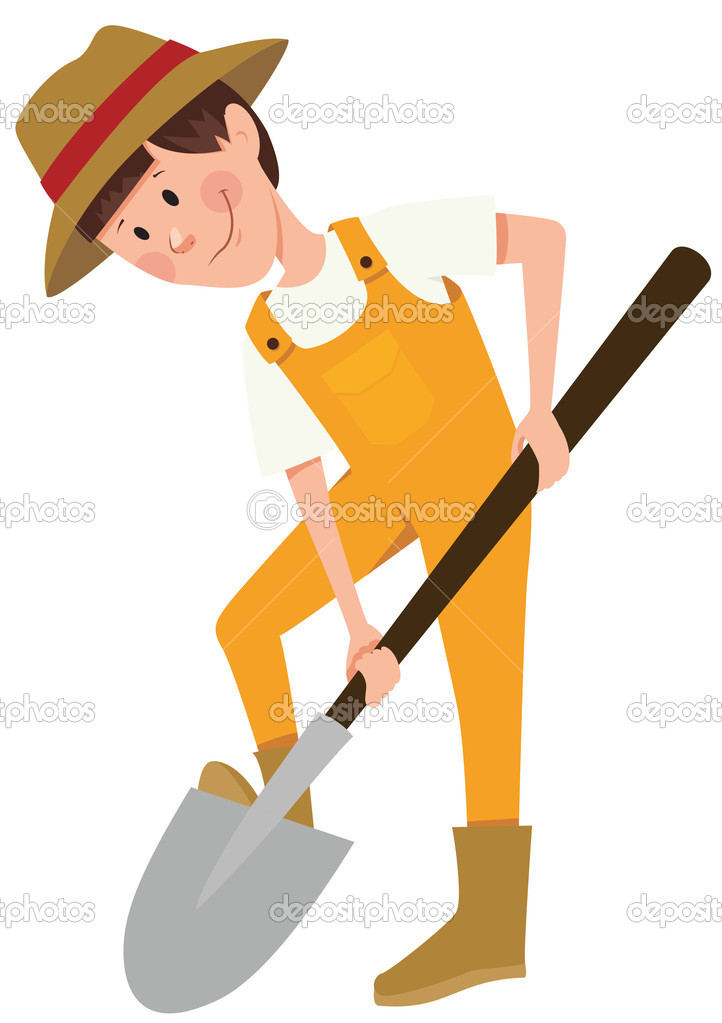 Chico a cavar con una pala Vector de stock por ©iaRada 12534564
