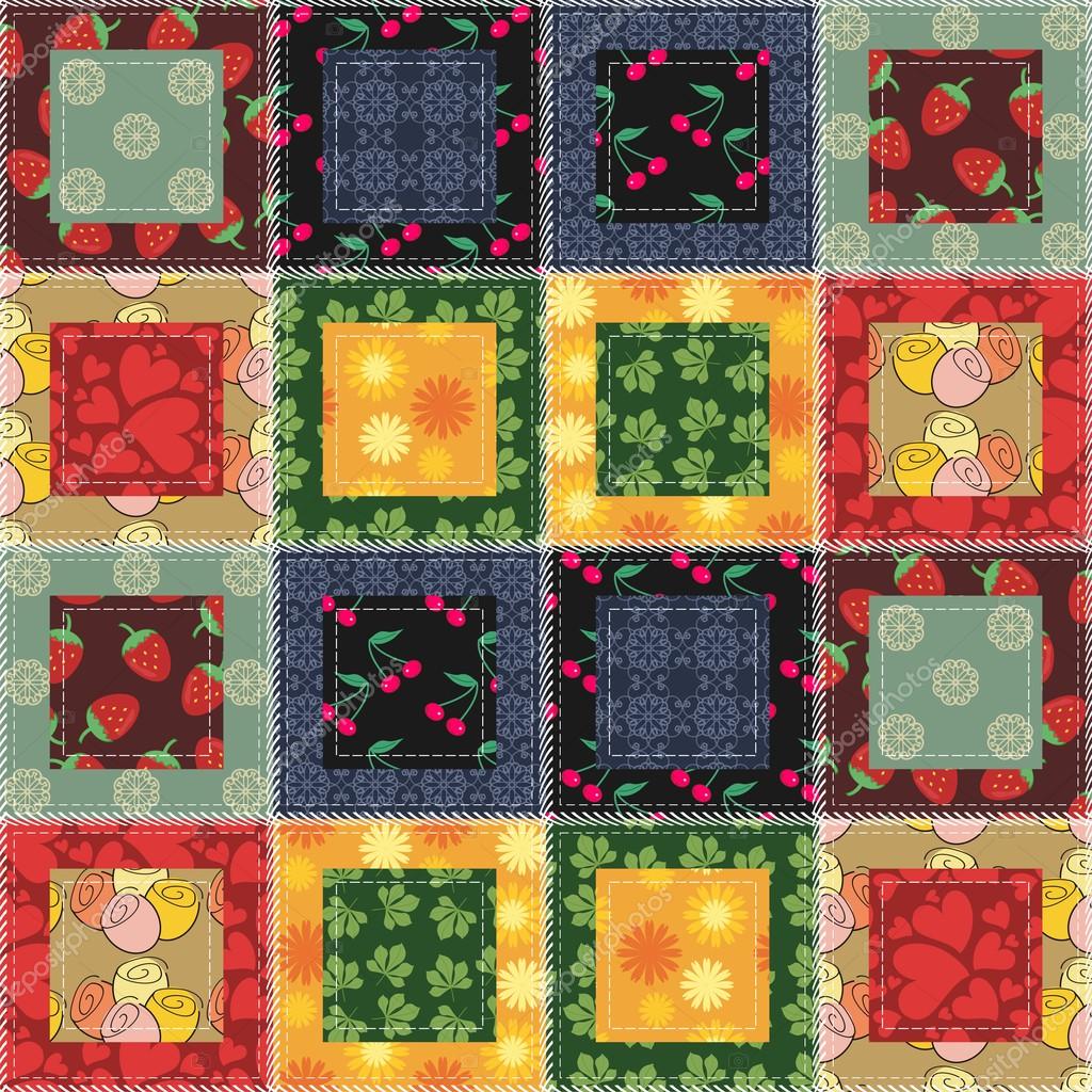Patchwork background with different patterns Stock Vector Image by ...