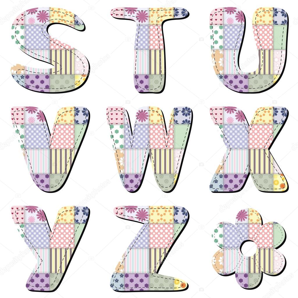 Retalhos scrapbook alfabeto Parte3 — Vetor de Stock © kle555 #13188815