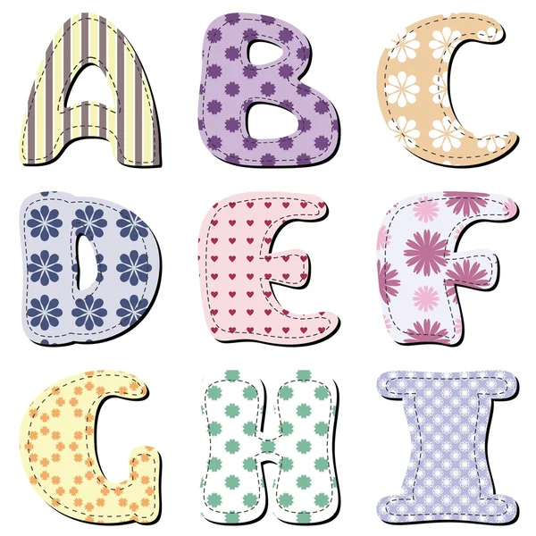 Patchwork scrapbook alphabet part 1 Stock Vector Image by ©kle555 #12256912