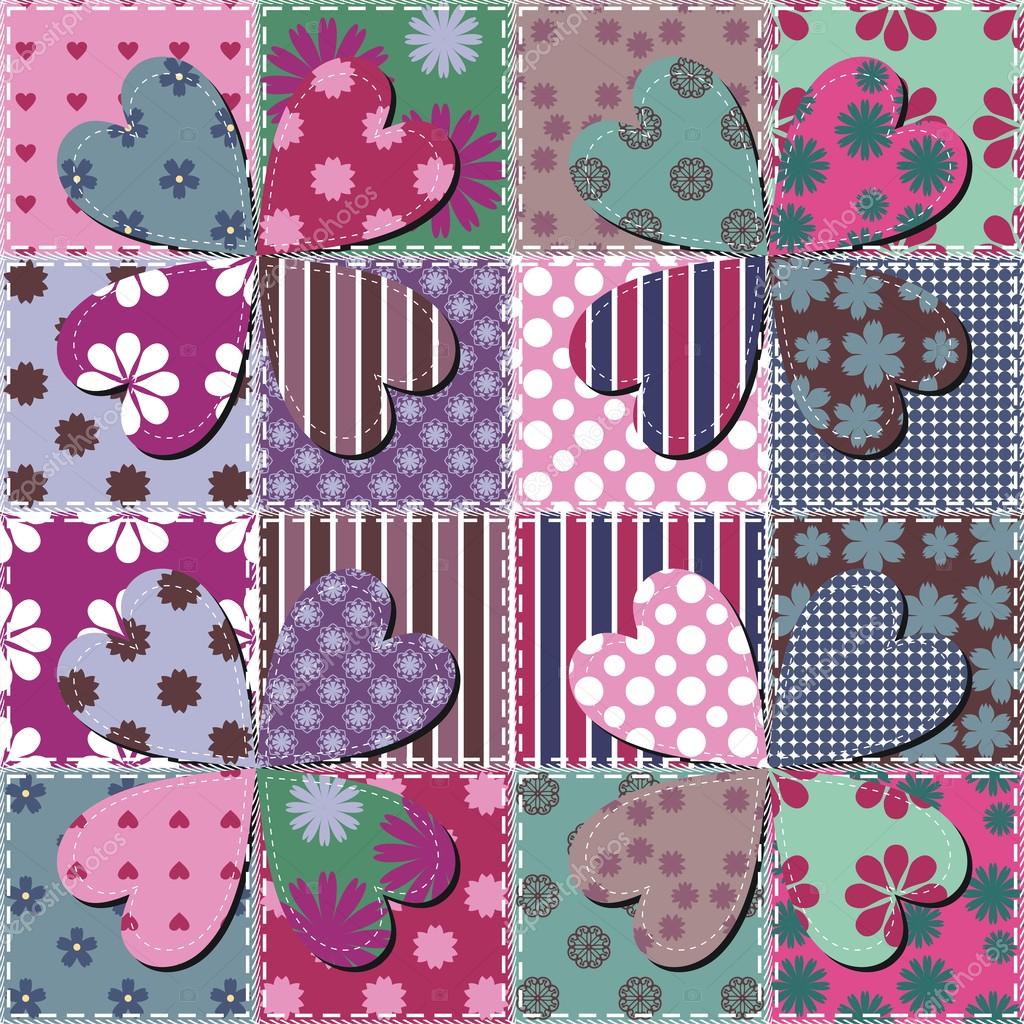Patchwork background with different patterns Stock Vector Image by ...