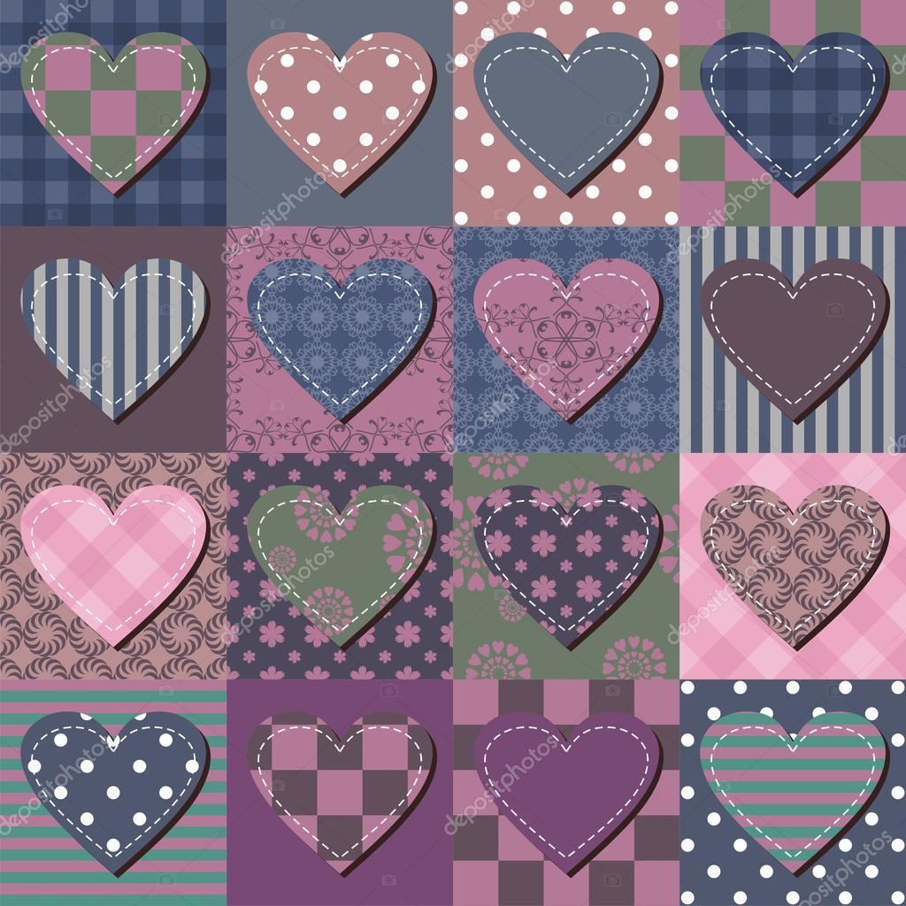 Patchwork background with different patterns Stock Vector Image by ...