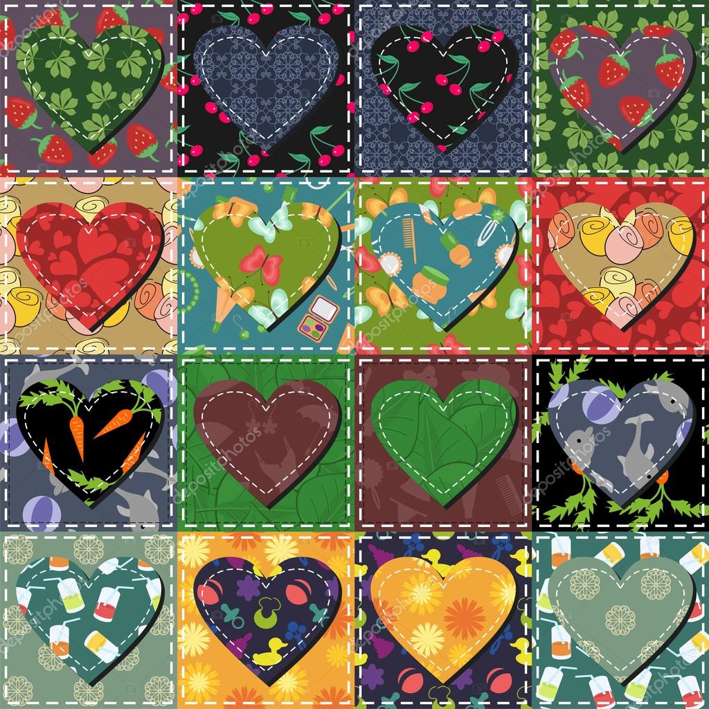 Patchwork background with different patterns — Stock Vector © kle555 ...