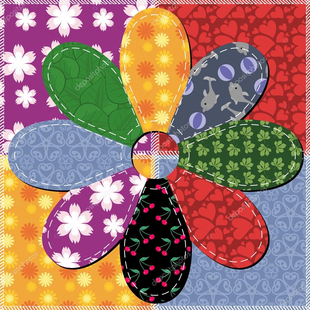 Patchwork background with different patterns Stock Vector Image by ...