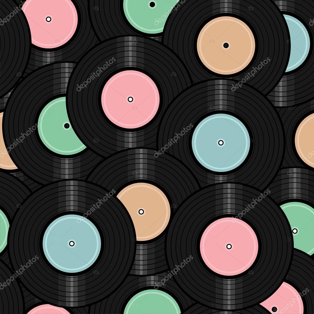 Seamless background with vinyl records Stock Vector Image by ©kle555 ...