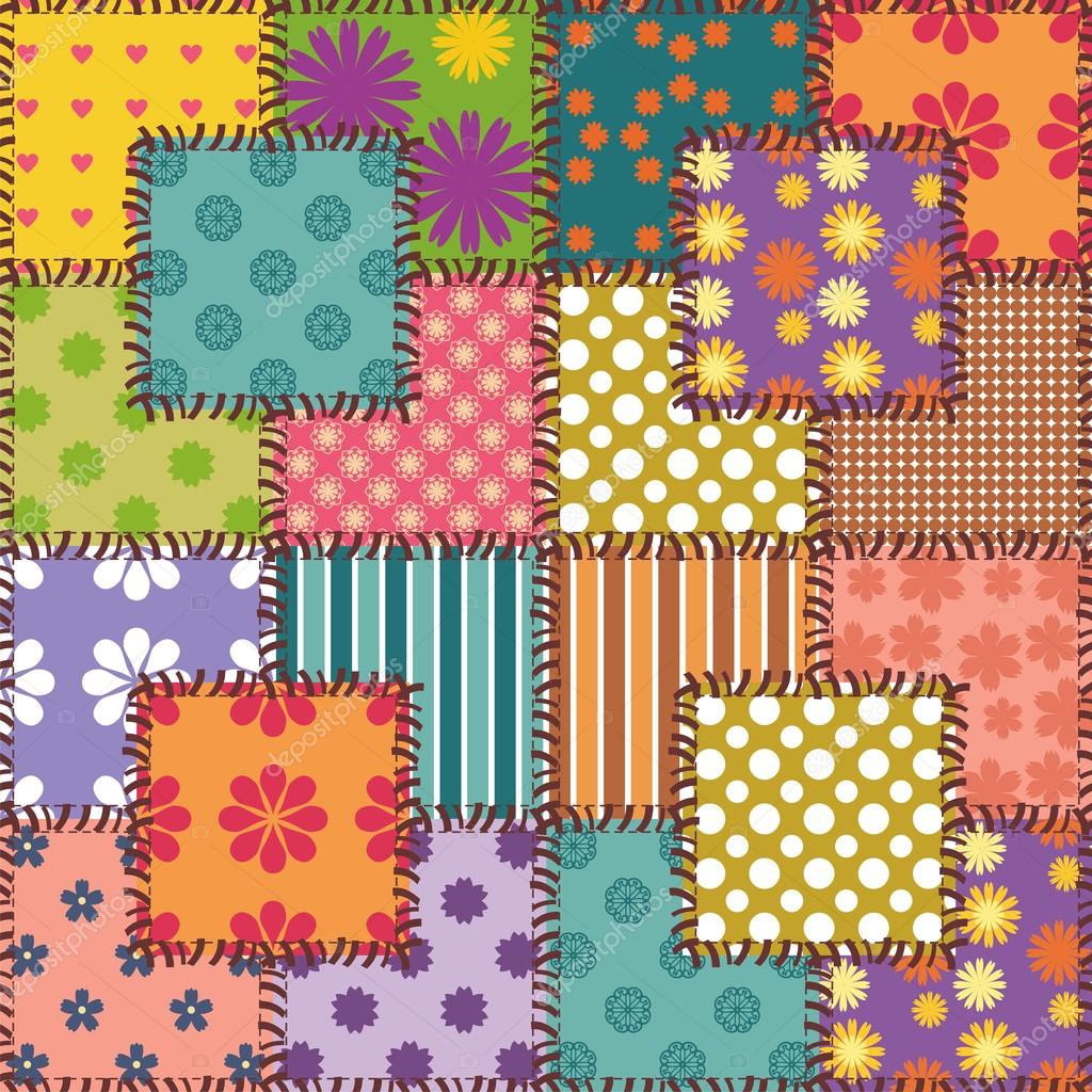 Patchwork background with different patterns — Stock Vector © kle555 ...