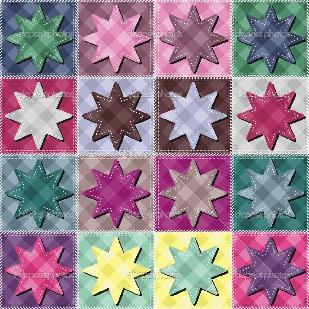 Patchwork background with stars Stock Vector Image by ©kle555 #18852799