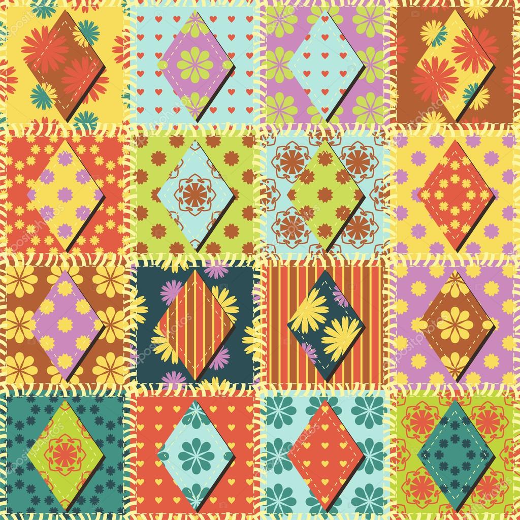 Patchwork background with different patterns — Stock Vector © kle555 ...