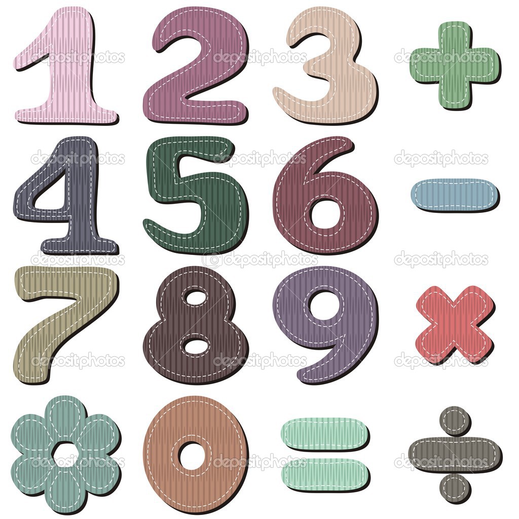 Scrapbook numbers and signs Stock Vector by ©kle555 38207829