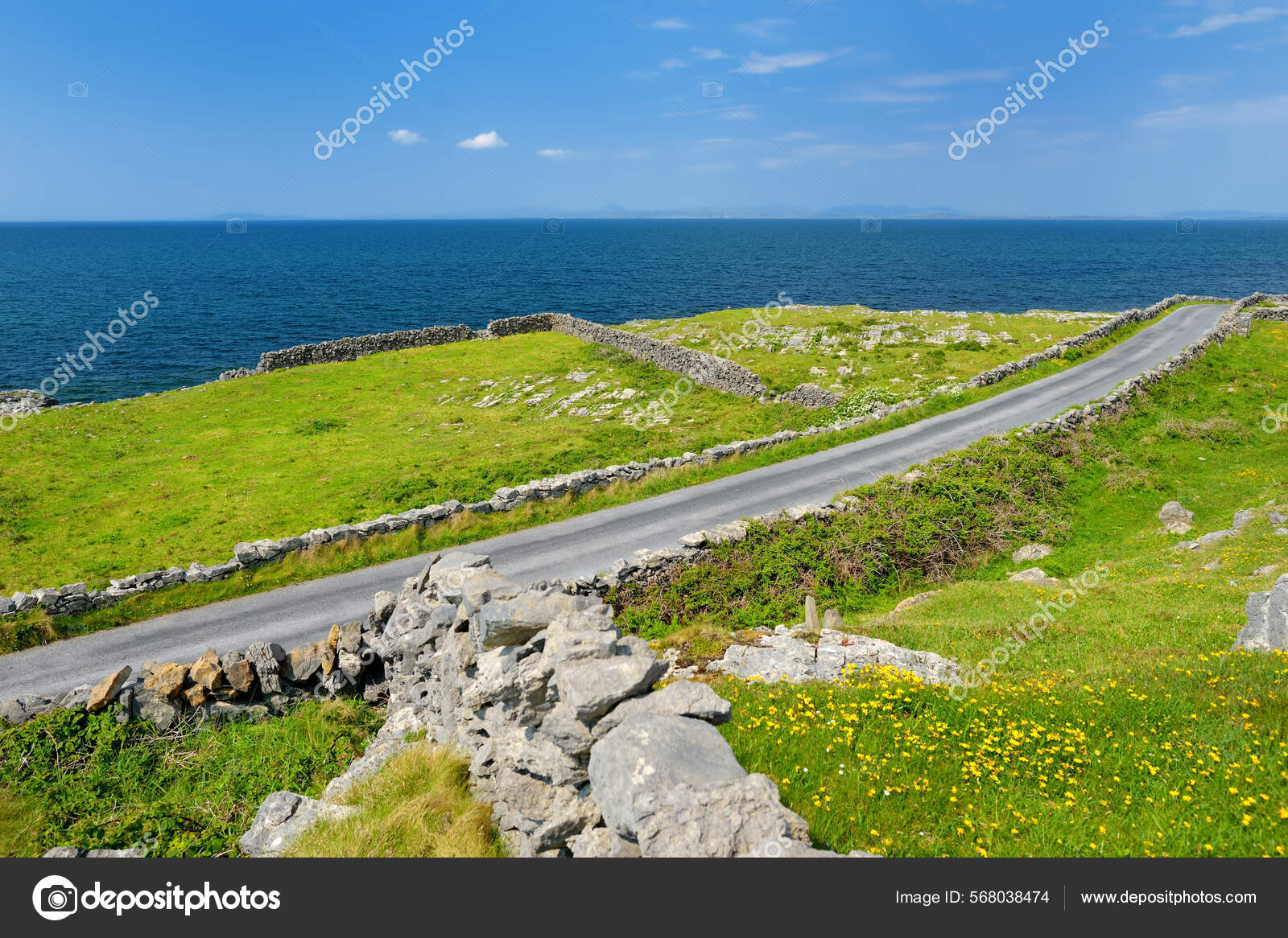 Inishmore Inis Mor Largest Aran Islands Galway Bay Ireland Famous ...