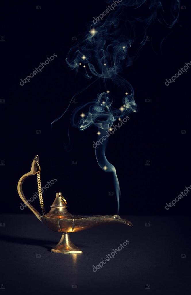 Aladdin magic lamp on black with smoke Stock Photo by ©papa42 23635719