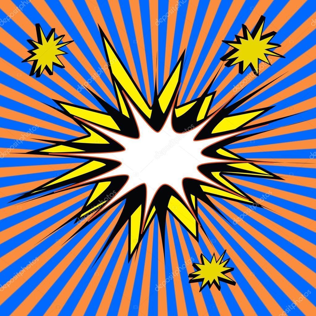 Orange and blue boom comic book explosion — Stock Photo © papa42 #31841667