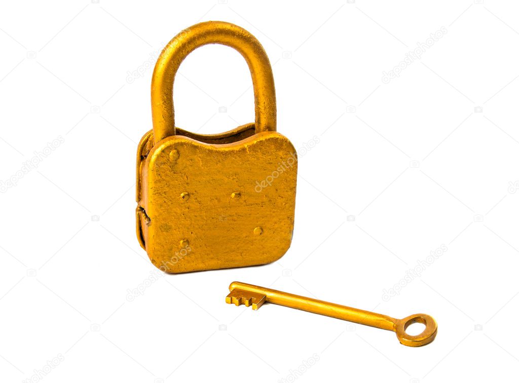 Gold lock isolated — Stock Photo © ksena32 #21744517