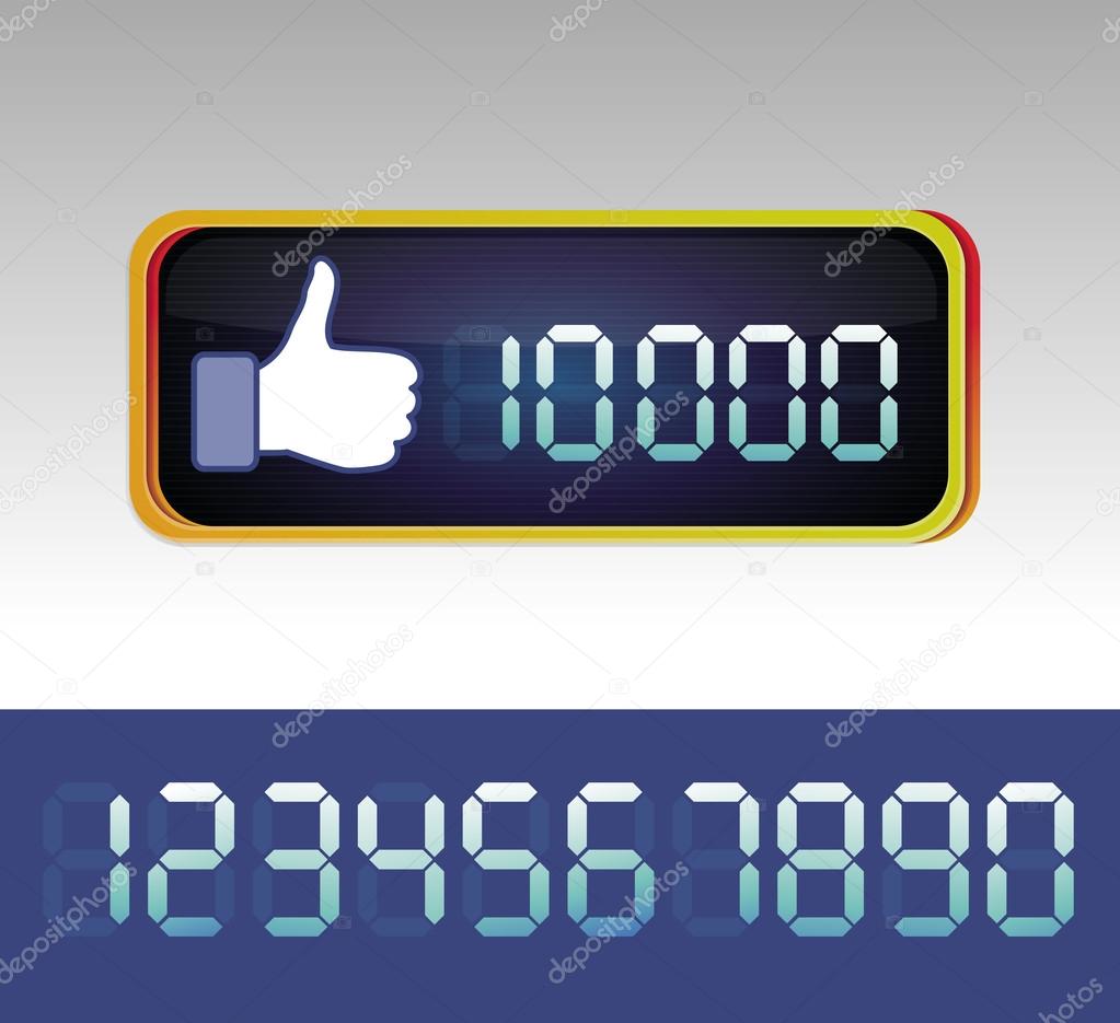 Vector like counter for social media page — Stock Vector © venimo #12833971