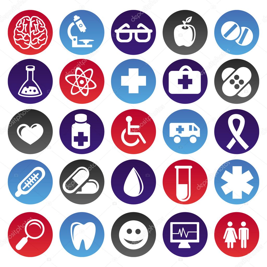 Vector medical icons and signs — Stock Vector © venimo #15552821
