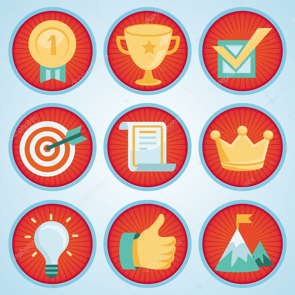Vector set with achievement and awards badges Stock Vector Image by ...